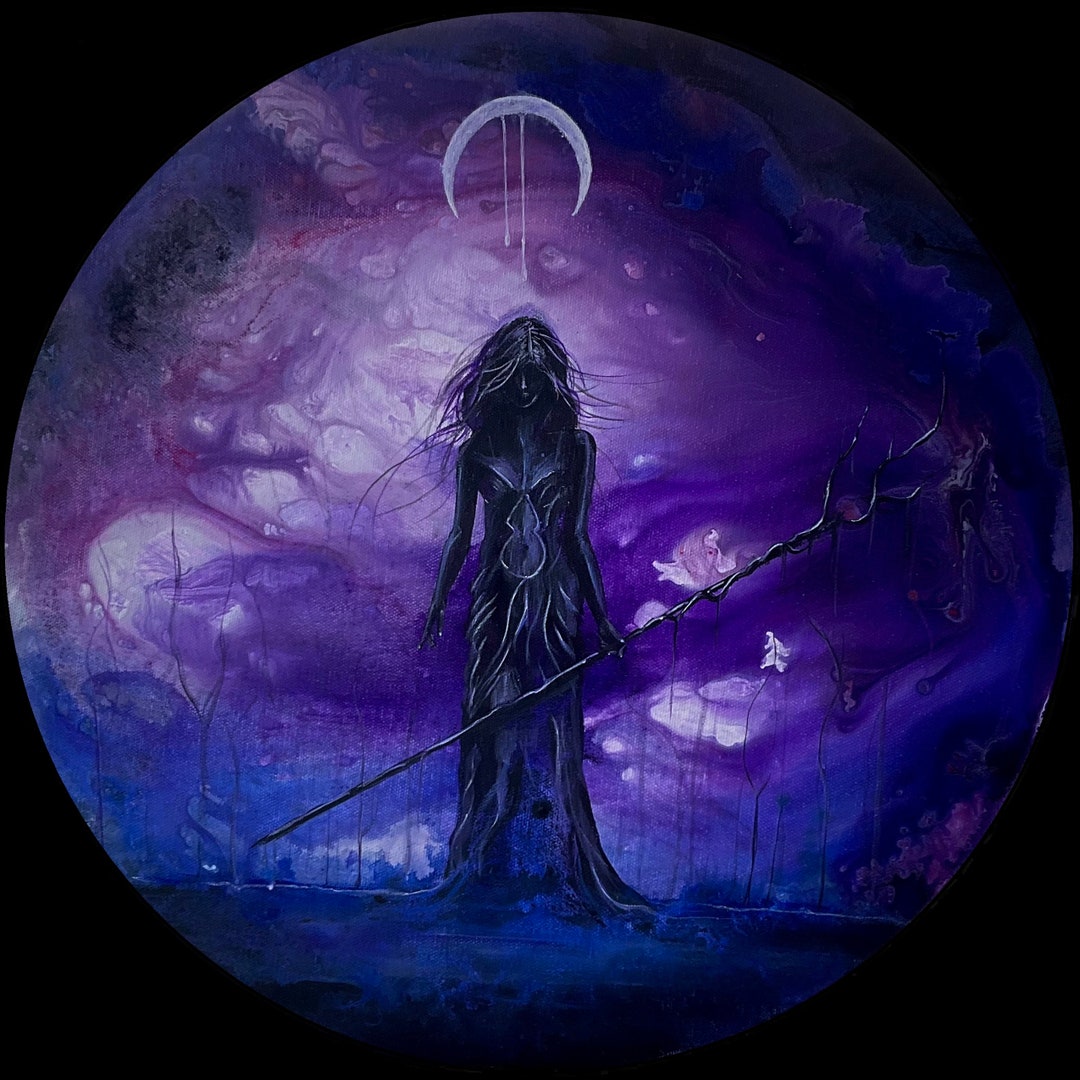 Remnant of the Night - Dark Art Print - Dark Witch in Robes With Magic ...