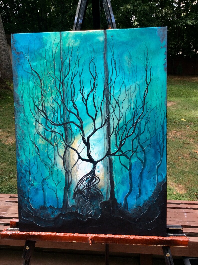 Elysium Tree Original Canvas Painting Mystical Tree in | Etsy