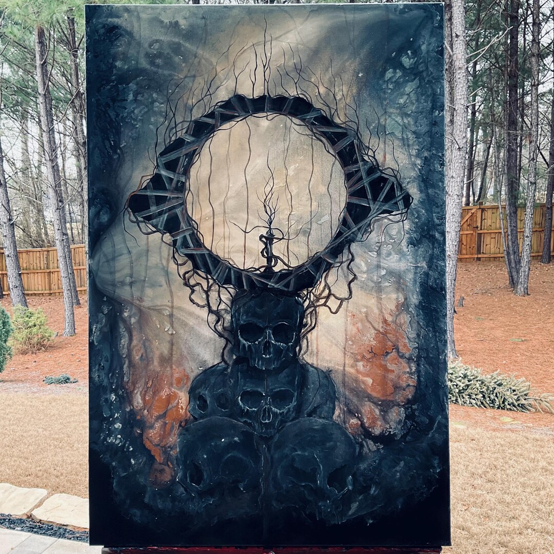 Doomsday Celebration - Original Canvas Painting - Captive Withered Tree ...