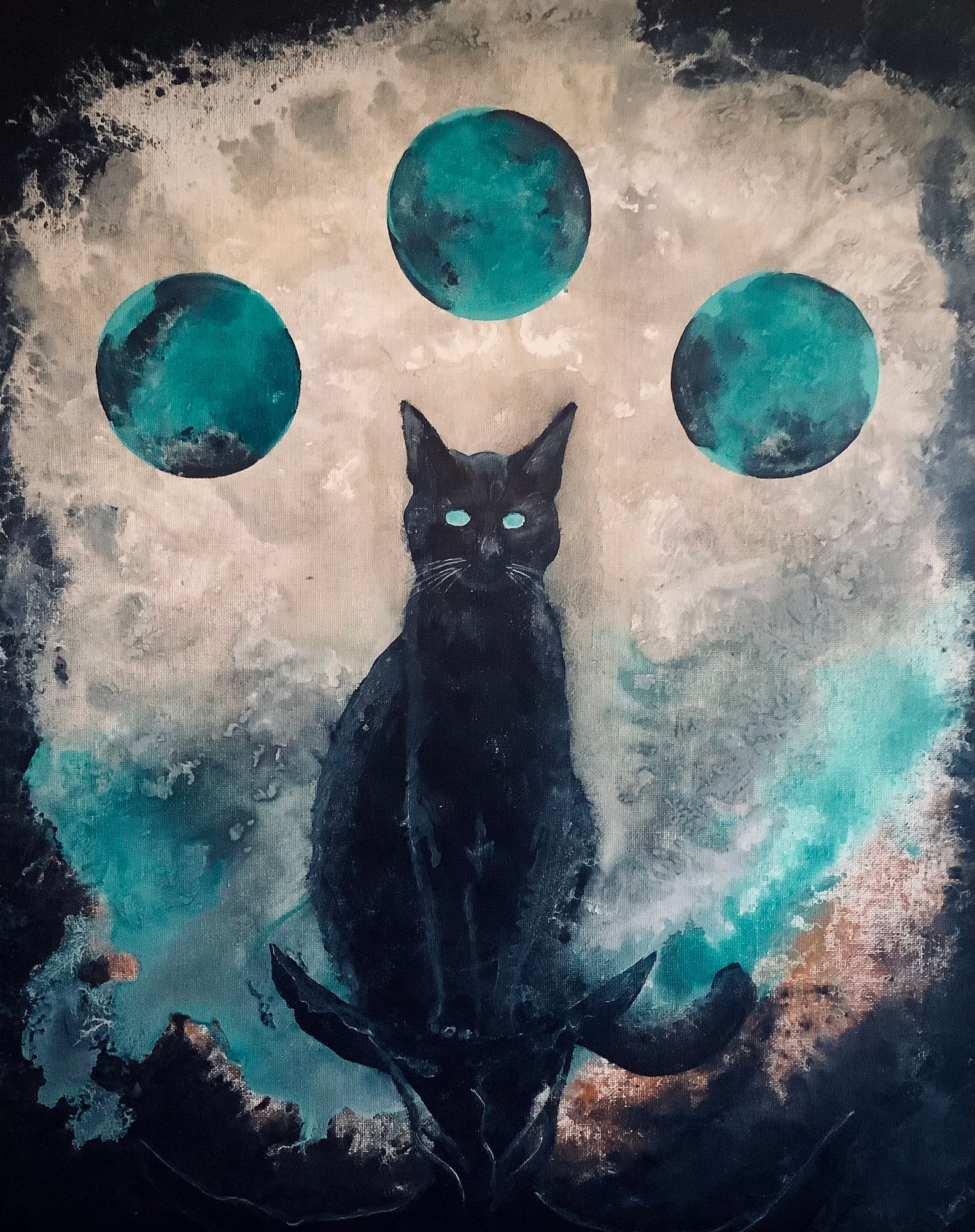 The Haunted Cat Print Bundle Part 1 Six Lustrous Mini Art - Etsy