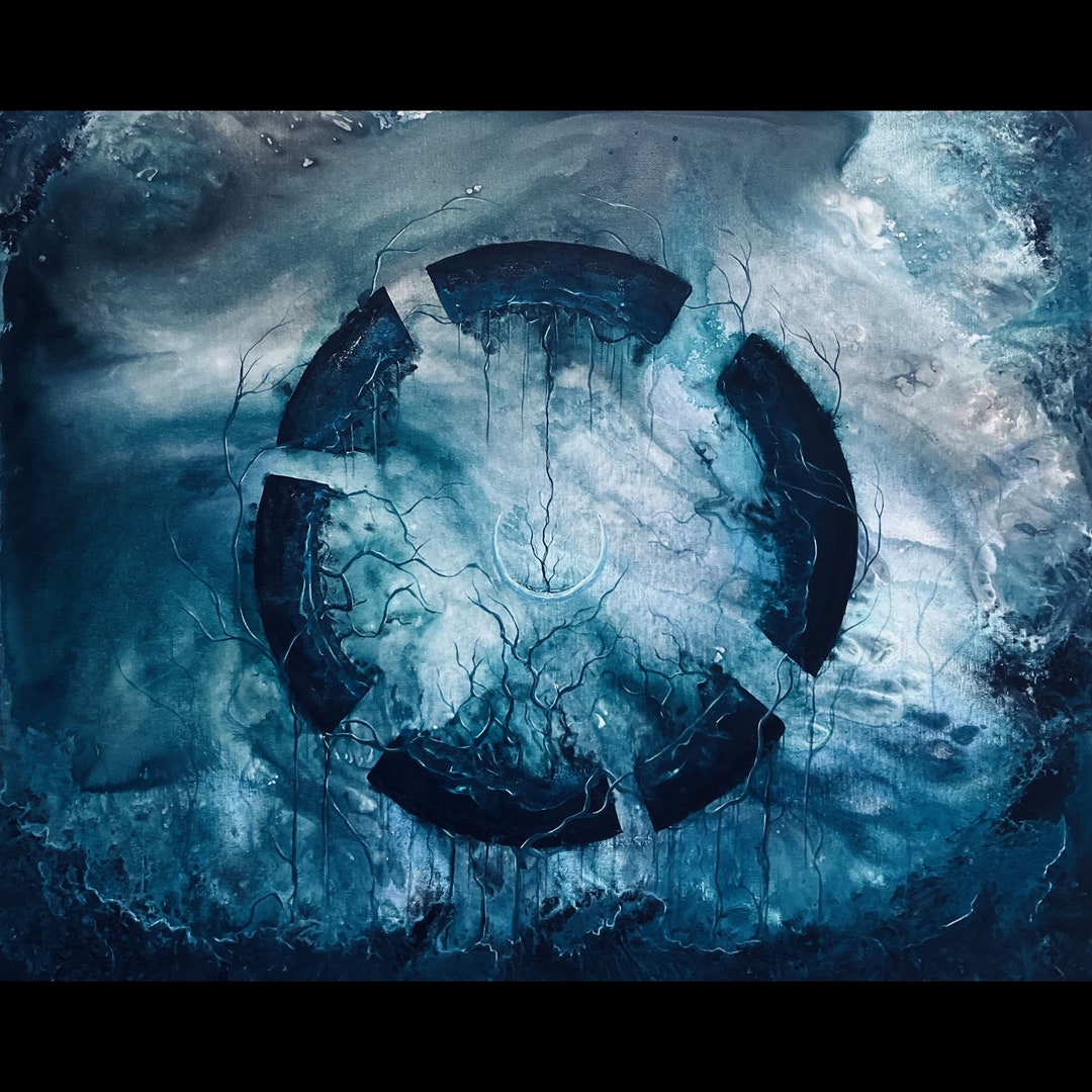 Origin Story - Original Canvas Painting - Shattered Surreal Circle With ...