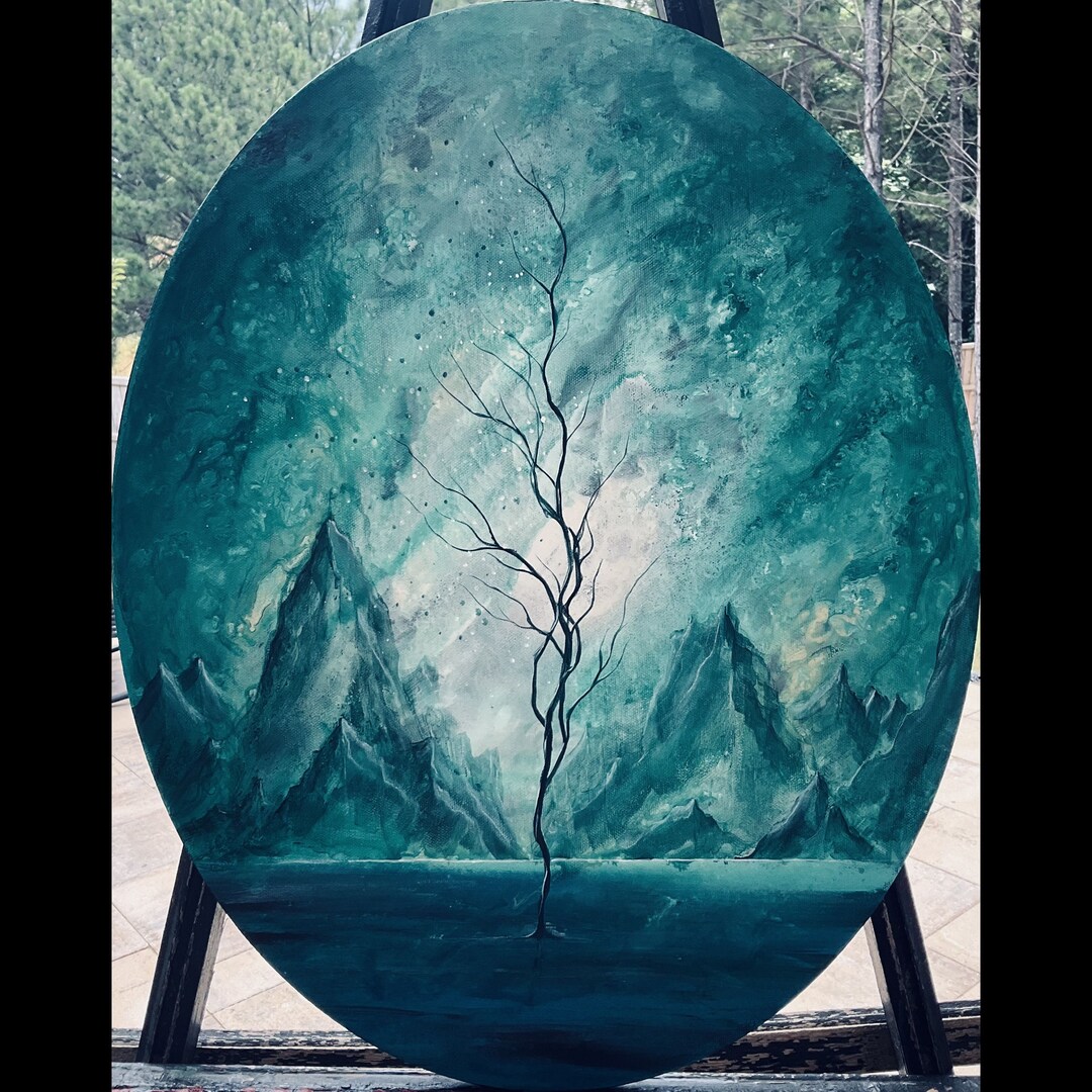 Memory of Tomorrow Original Canvas Painting Lone Tree Sprouting From ...