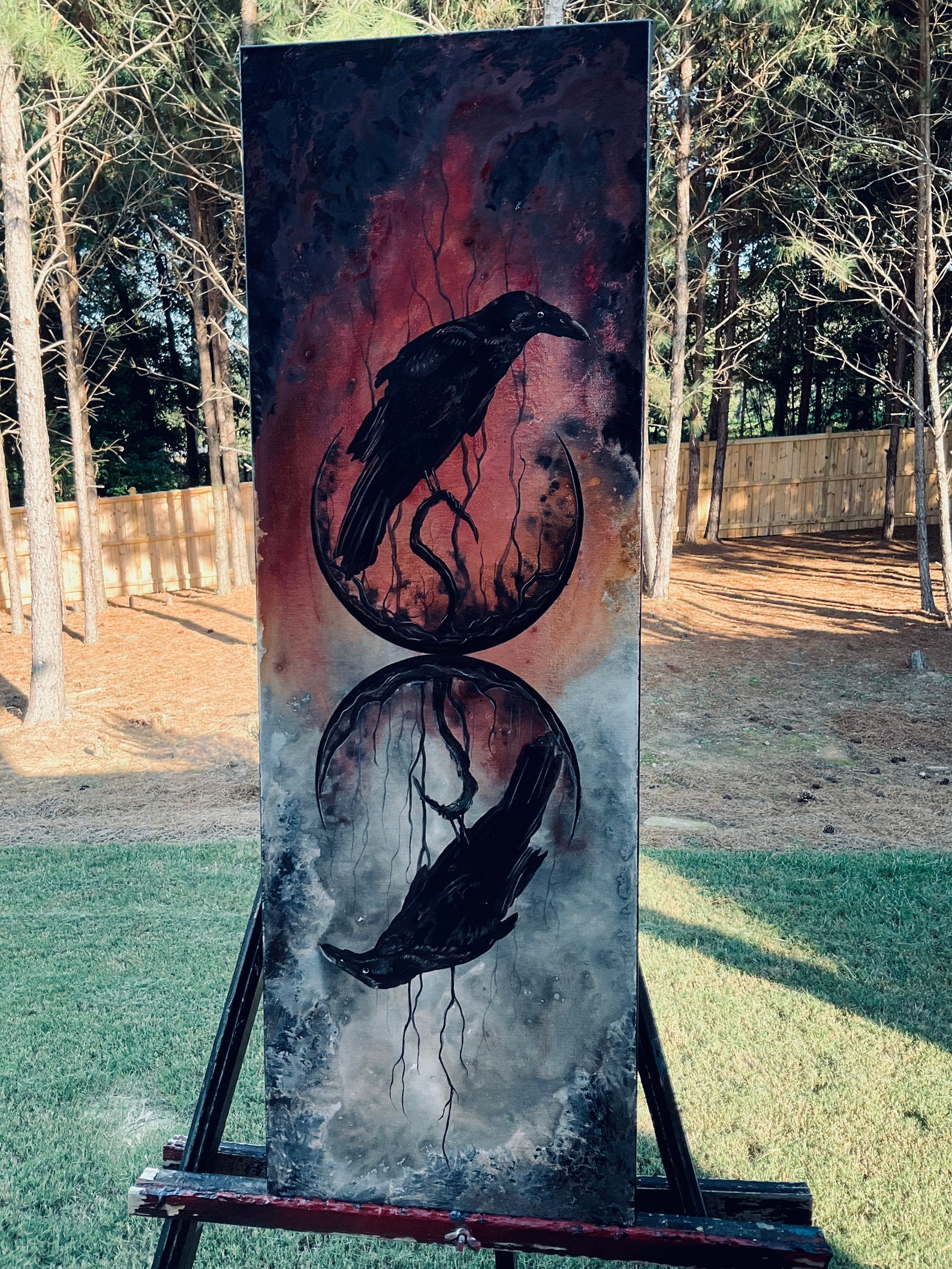Soul Echoes - Dark Bird Art Print - Two Ravens Reflected on Twin ...