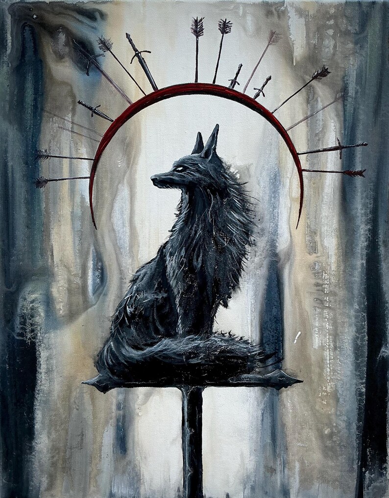 Ward of the Spirit Wolf - Printable Art - Guardian Animal Beneath Dark ...