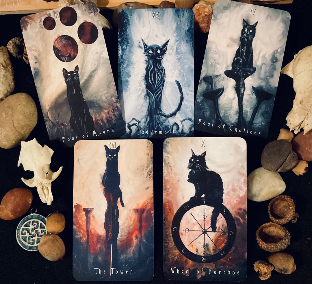 The Haunted Cat Tarot Deck 78 Card Tarot Deck Featuring - Etsy