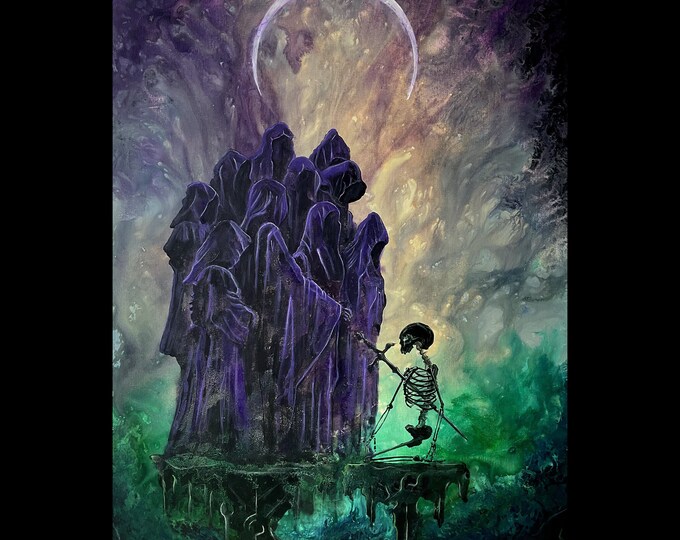 Suffer No More - Original Canvas Painting - Ten Cloaked Figures Show ...