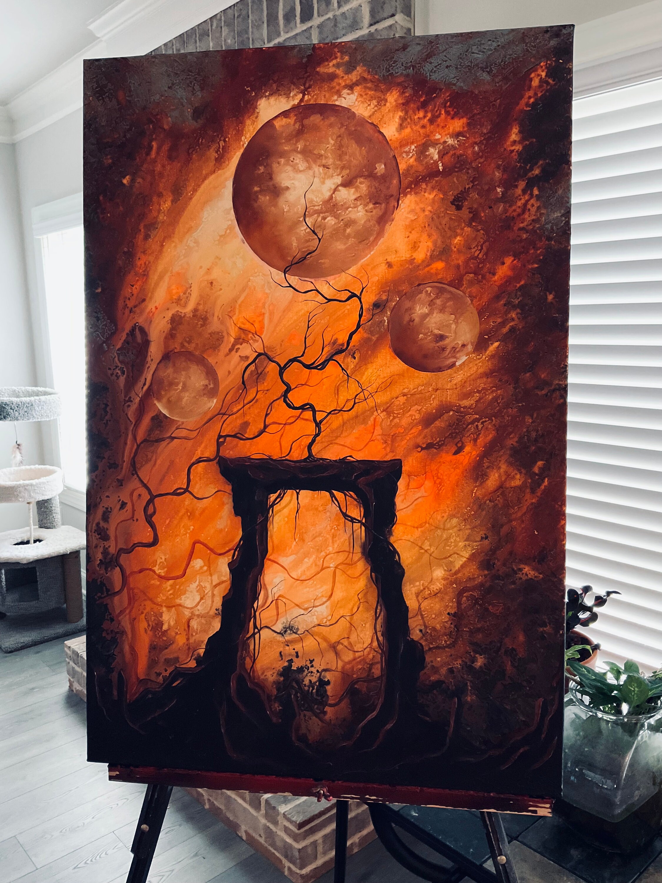 No Coming Back Huge Original Canvas Painting Stone Portal - Etsy