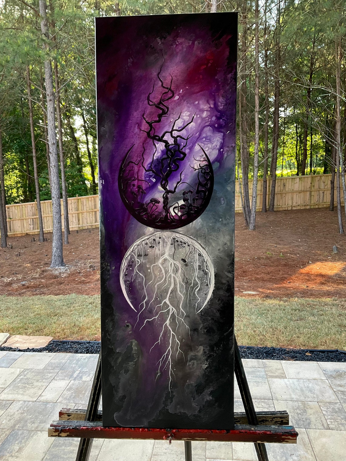 Soul Descent - Printable Art - Twin Surreal Crescent Moons With Light ...