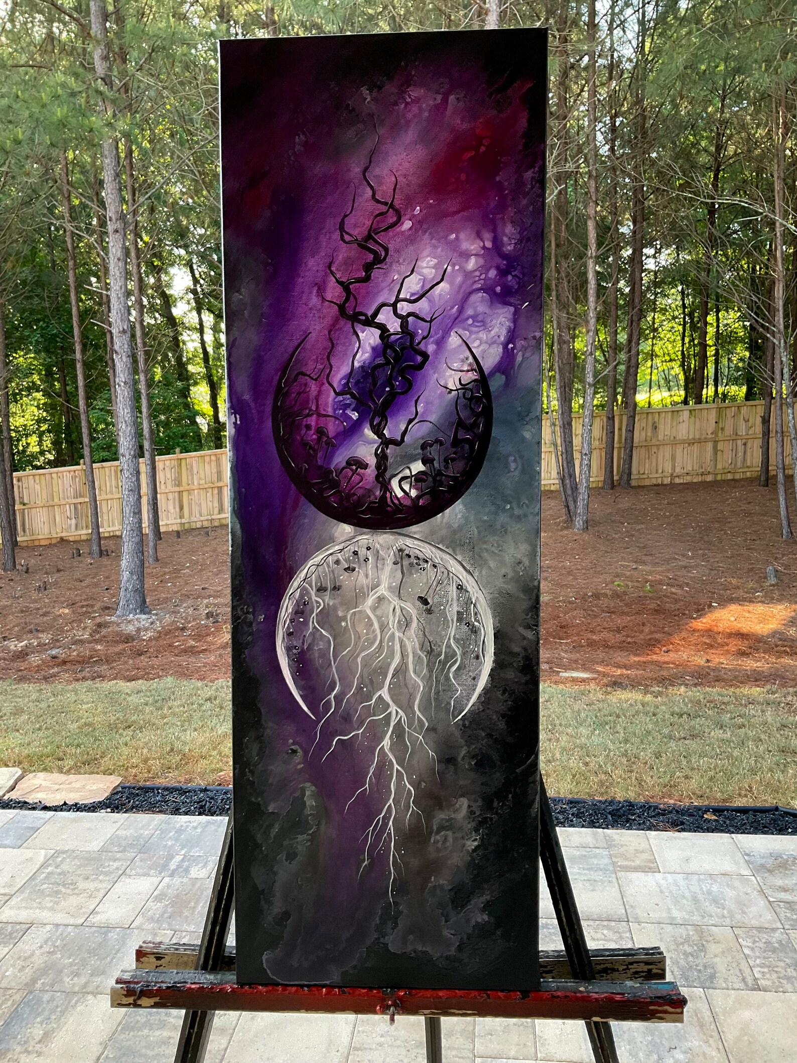 Soul Descent - Printable Art - Twin Surreal Crescent Moons With Light ...