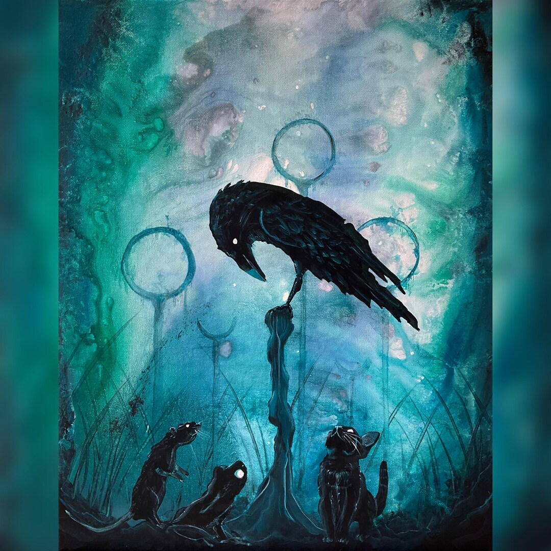 Soul of the Raven - Four Shadowy Art Prints - Haunting, Surreal Ravens ...
