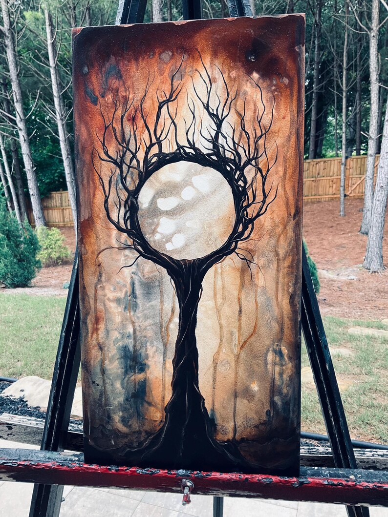The Seeing Tree - Original Painting - Otherworldly Surreal Portal in ...