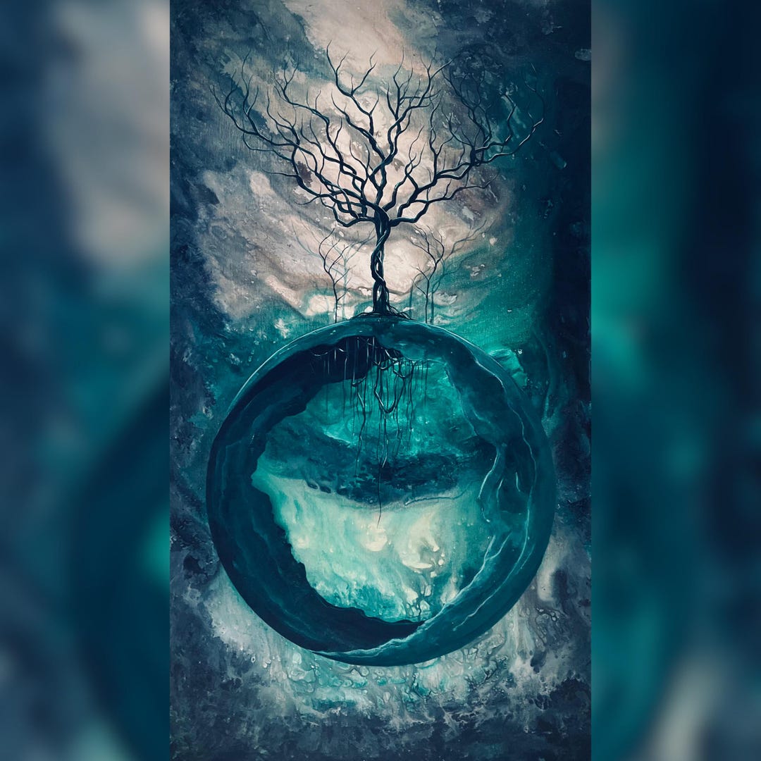 End of the Beginning - Dark Art Print - Mystical Tree of Life Emerging ...
