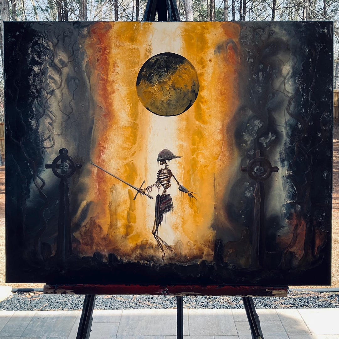 Sovereign of the End - Original Canvas Painting - Skeleton Queen ...