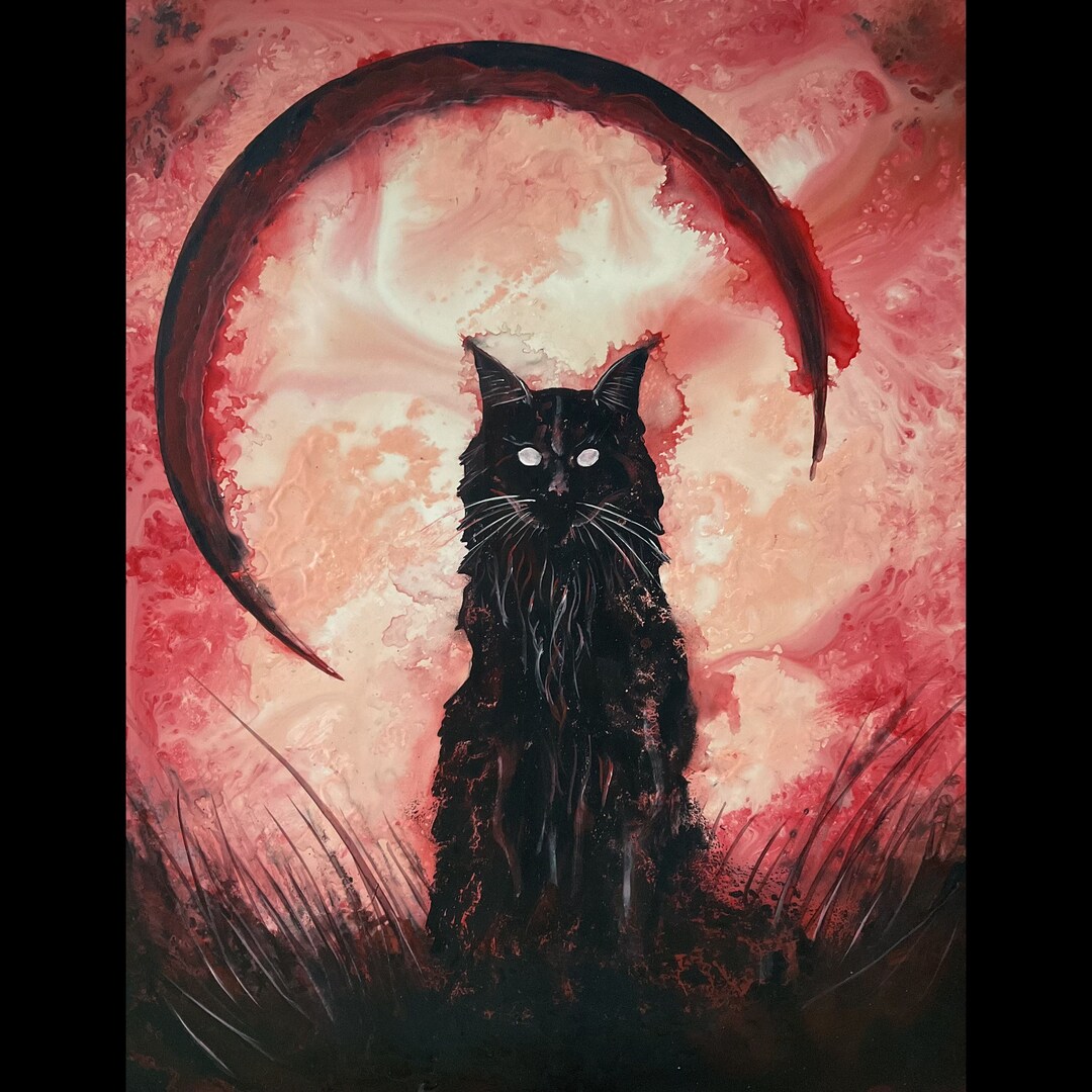 Witching Warden - Printable Digital Art Download - Haunted Maine Coon ...