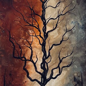 Soul on Fire - Intense Wall Art Print - Dark Tree Erupting From Surreal ...