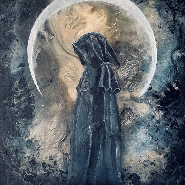 Woman and Moon Wall Art - Etsy