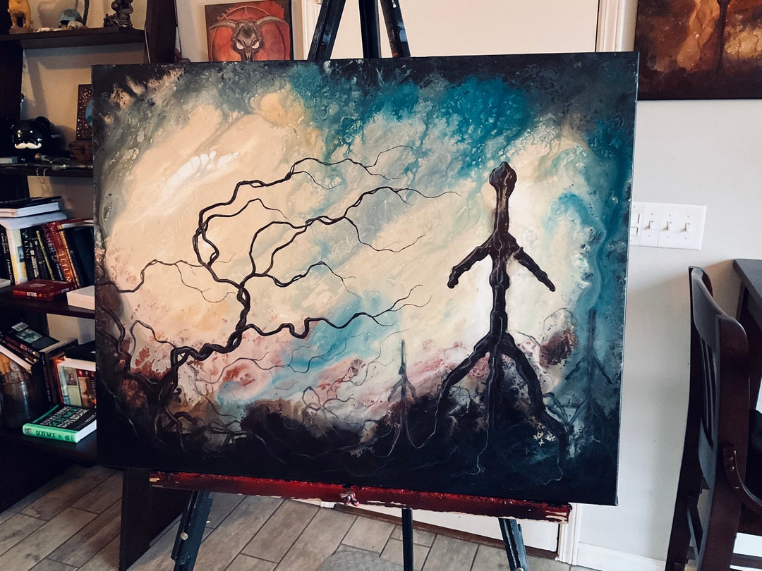 The Dream Unchased Original Canvas Acrylic Painting Surreal Sword Tomb ...