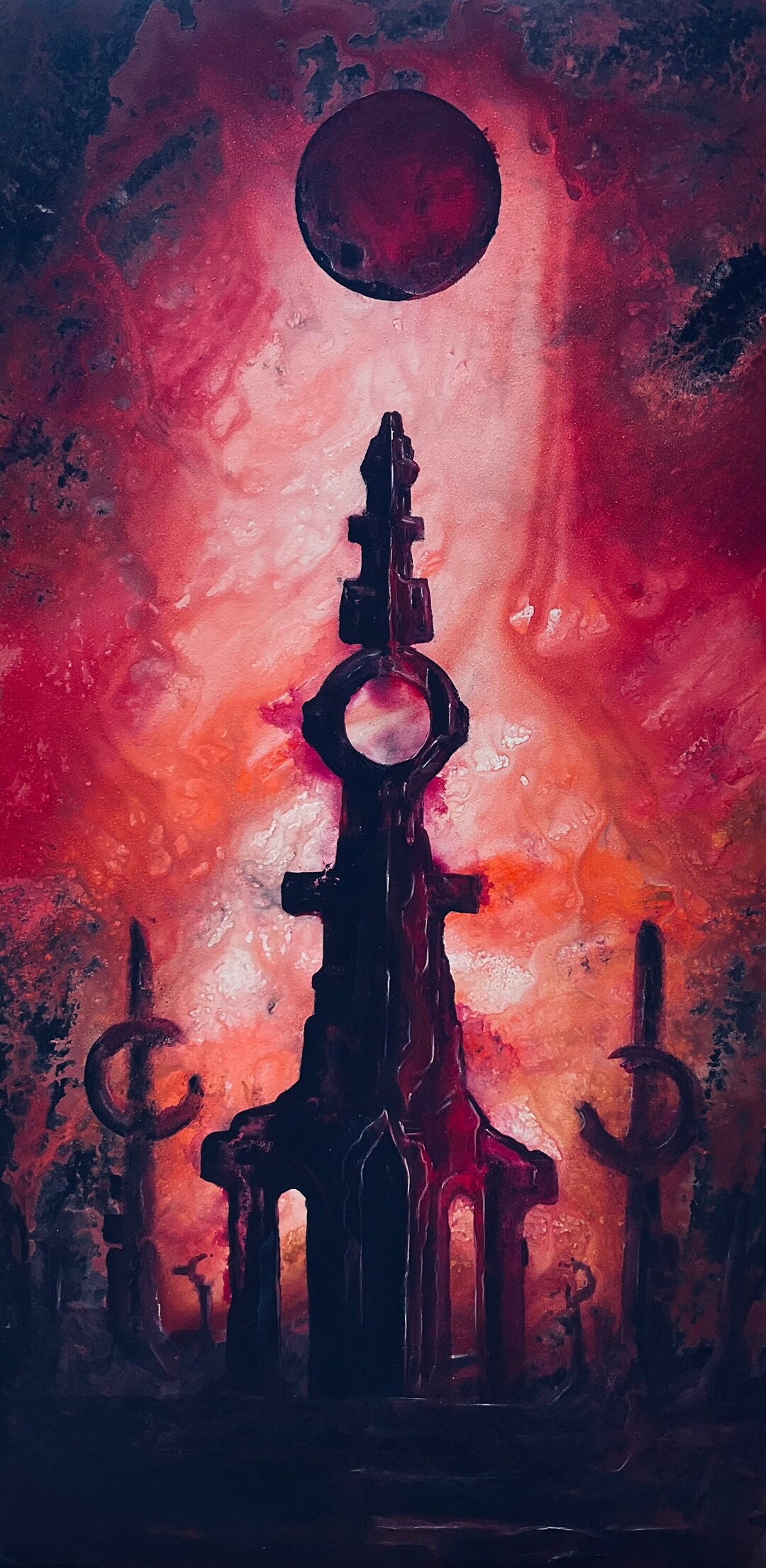 Dust to Dust Original Painting Stark Surreal Tombstone in - Etsy