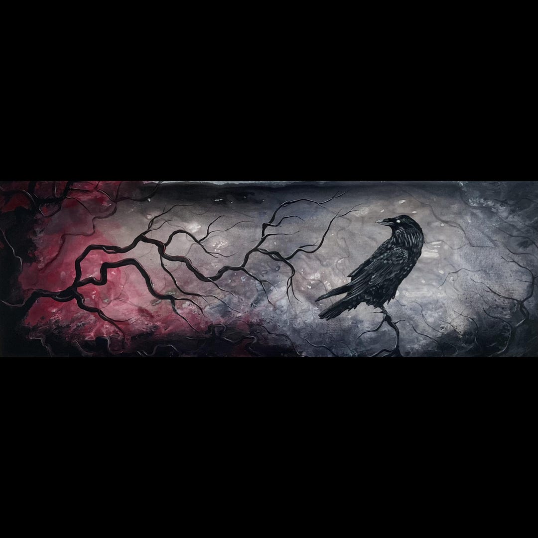 Lost in a Dream Printable Digital Art Download Lonely Crow Sitting on ...