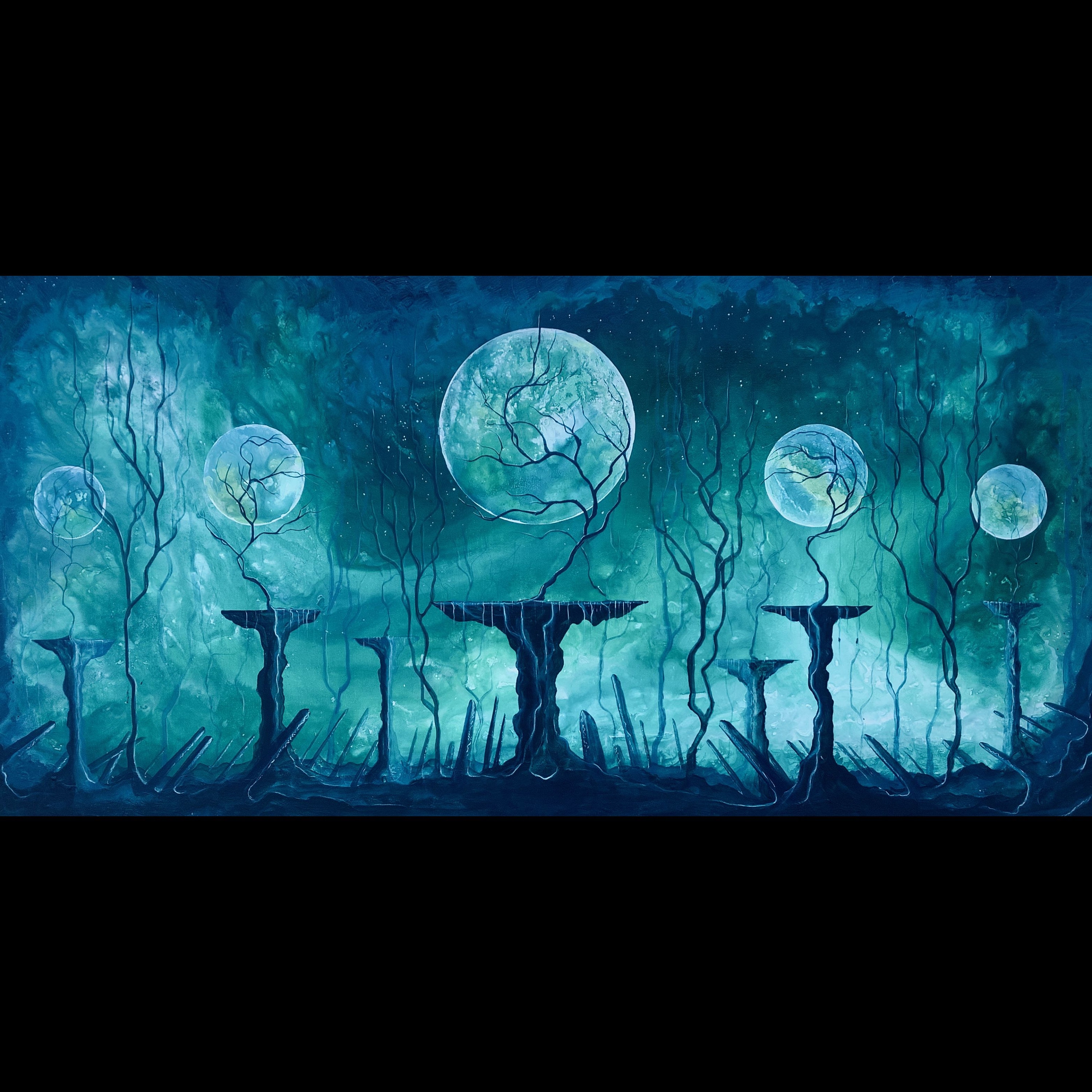 The Night Perpetual Printable Digital Art Download Five Full Moons ...