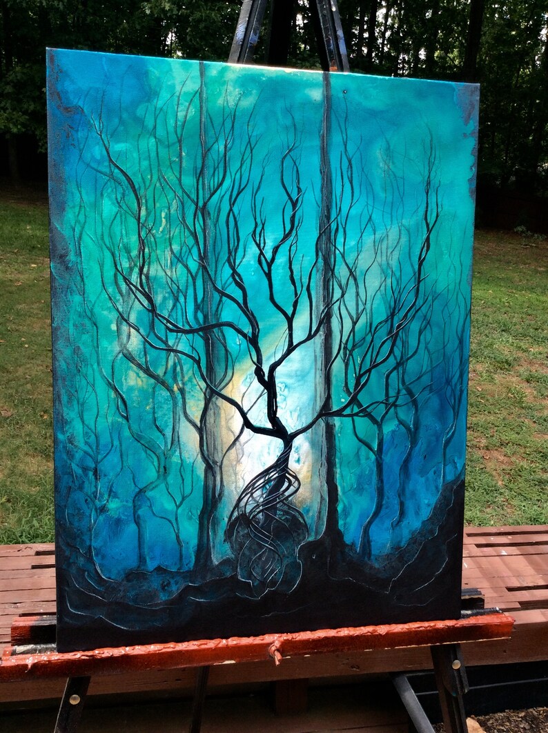 Elysium Tree Original Canvas Painting Mystical Tree in | Etsy