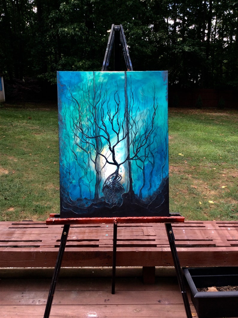Elysium Tree Original Canvas Painting Mystical Tree in | Etsy