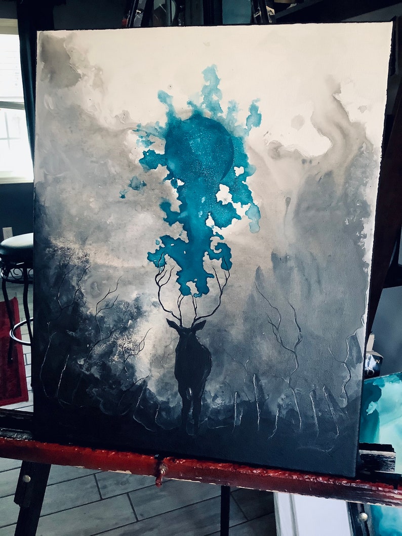 Nocturnus Lustrous Art Print Shadow Stag in Primeval - Etsy