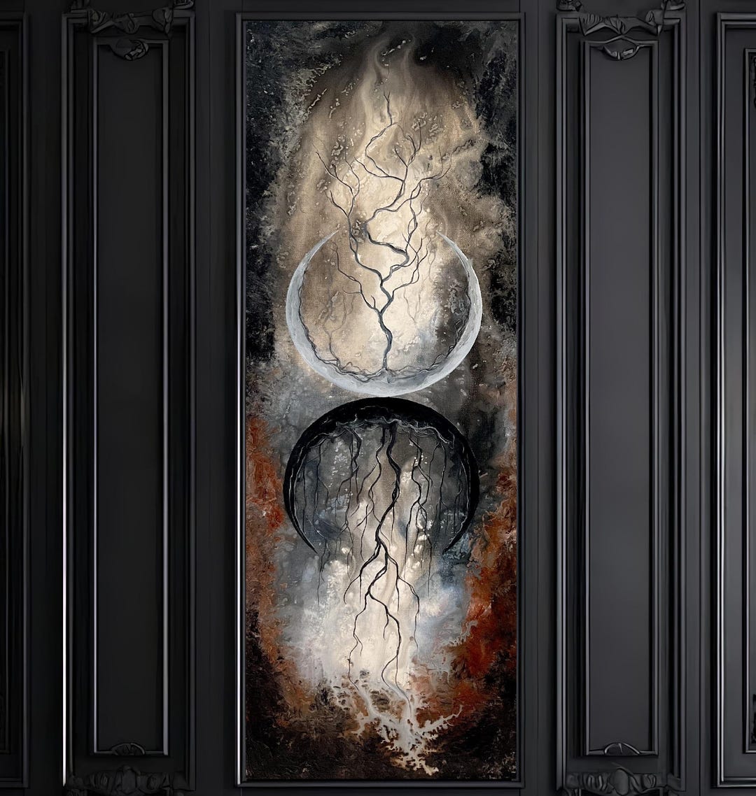 Soul Reflection - Dark Wall Art Print - Light and Dark Trees With ...