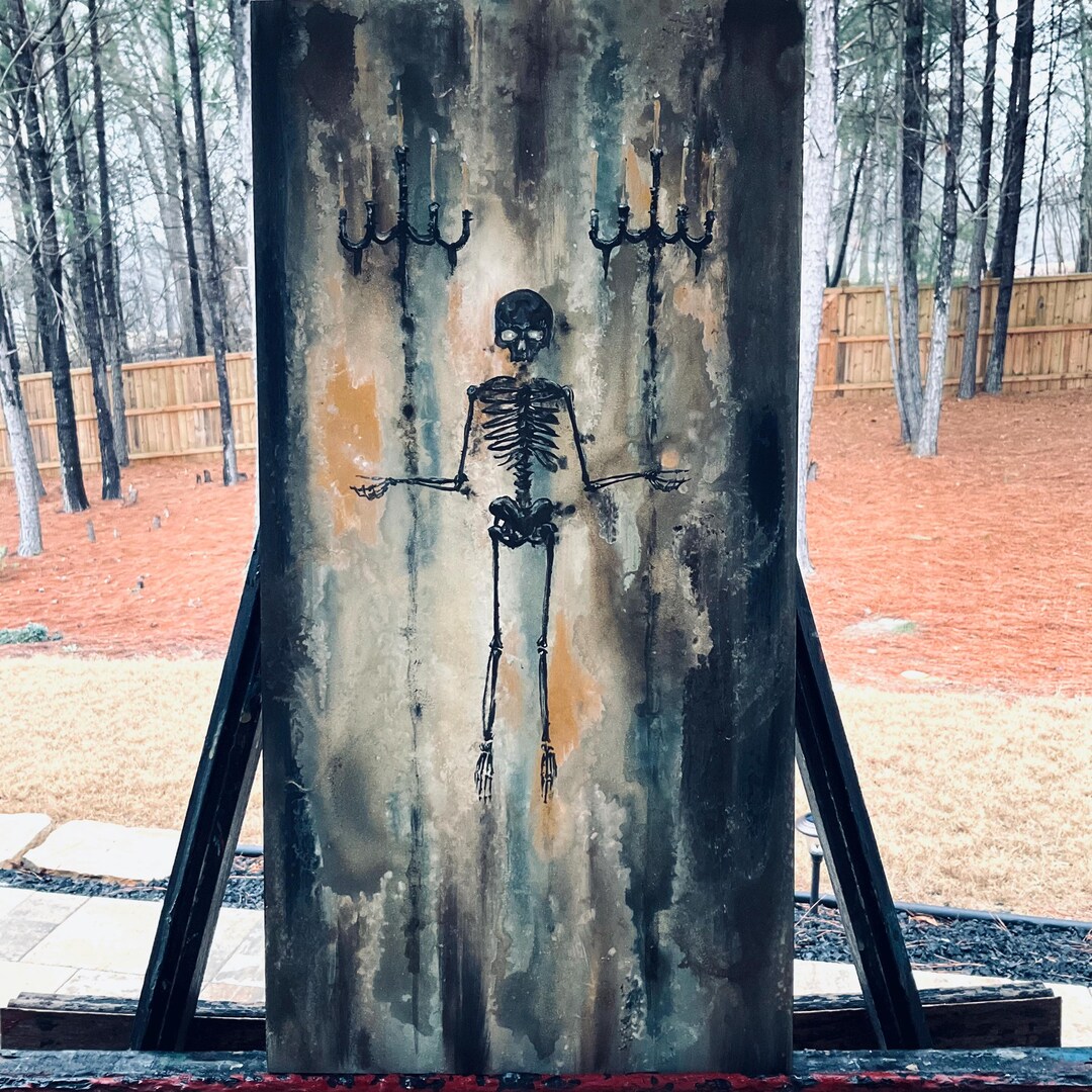 Disenchantment - Original Painting - Dark Sad Skeleton Hanging in ...