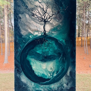 End of the Beginning - Dark Art Print - Mystical Tree of Life Emerging ...