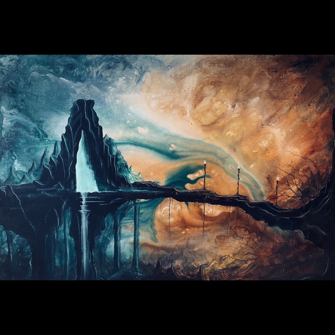 Fall From Grace Original Canvas Painting Dark Lonely Purgatory Bridge ...