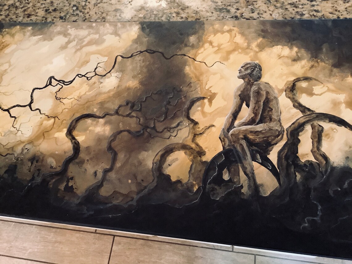 The Solitude of Stone Original Canvas Painting Roman | Etsy