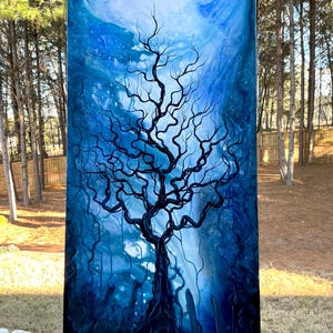 Tree of Twilight - Huge Original Canvas Painting - Ancient Tree Rising ...