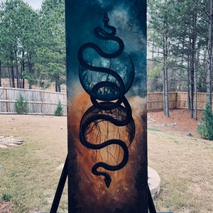 Soul Eternity - Snake Wall Art Print - Two-headed Serpent Coiled Around ...