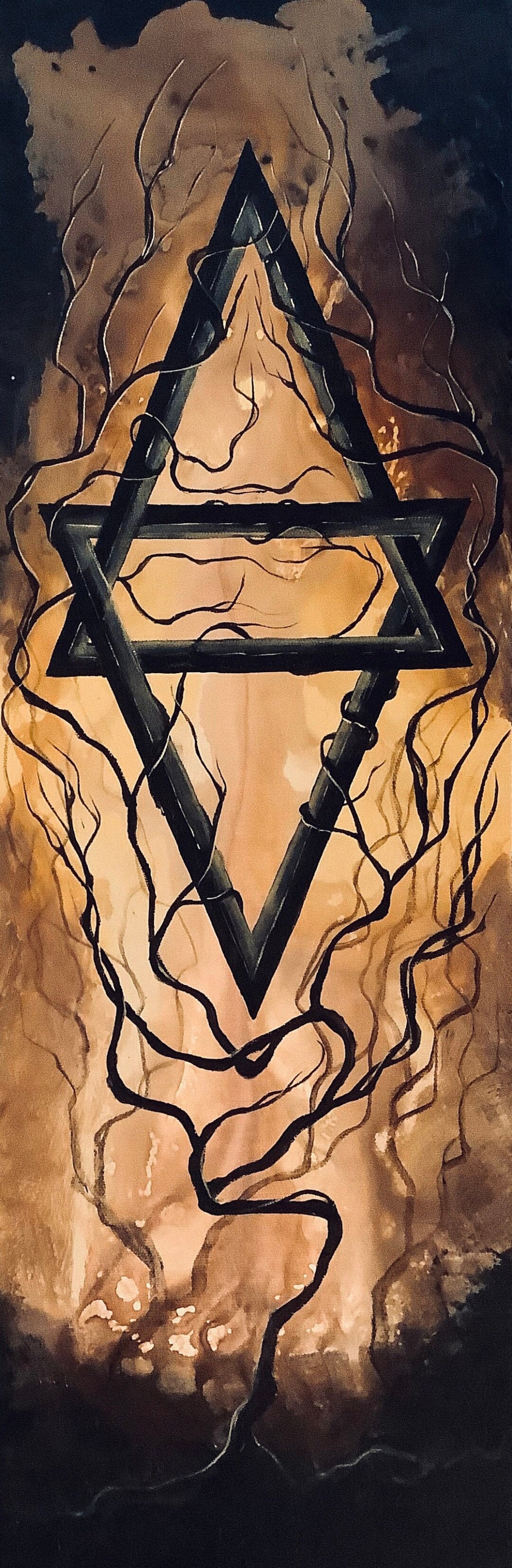 Shadow Shards - Original Canvas Painting - Dark Intertwined Portals in ...