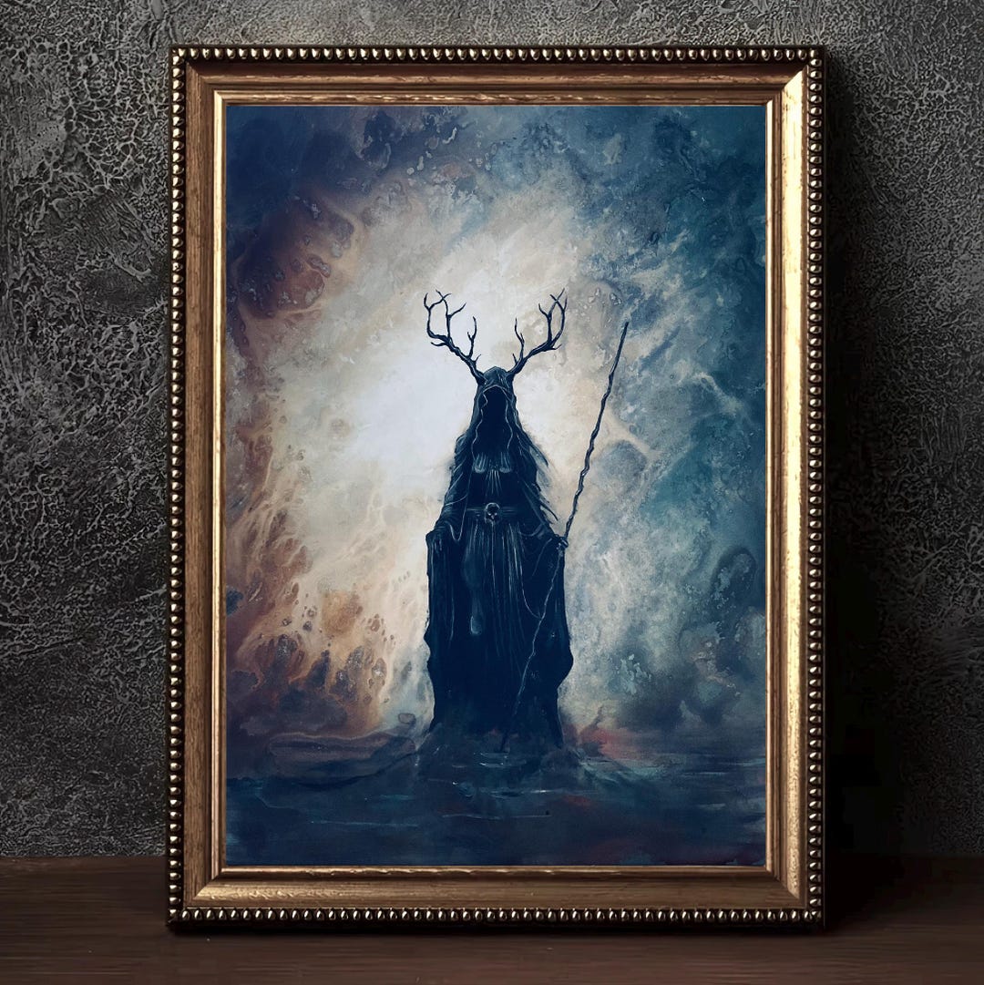Primordial - Printable Wall Art Download - Shadowy Witch With Cloak ...