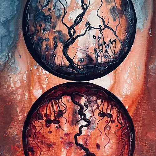 Soul Duality Lustrous Art Print Dark Trees Flowers & - Etsy