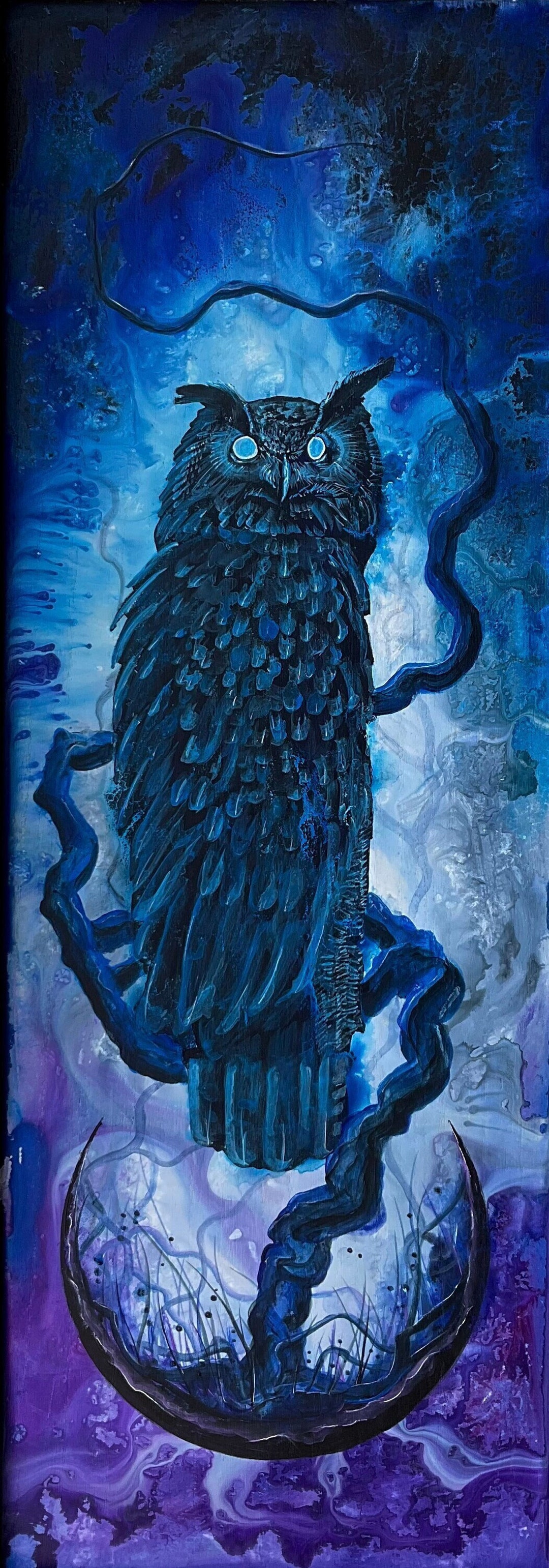 Soul Seer Lustrous Art Print Haunted Owl With Head Turned - Etsy