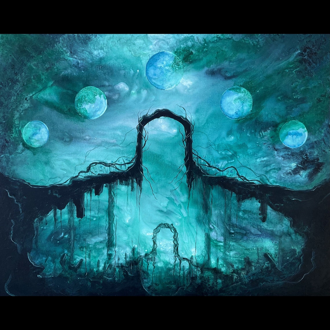 Nevermoon - Printable Art - Shadowed Bridge & Vines Beneath Five Full ...