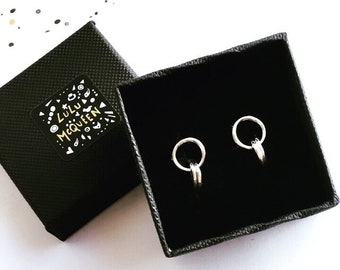 Sterling Silver Triple Circle Design Stud Earrings 925 - Etsy UK