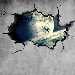 GALAXY WALL STICKER, Space Planet Decal, Earth Wall Sticker, Galaxy ...