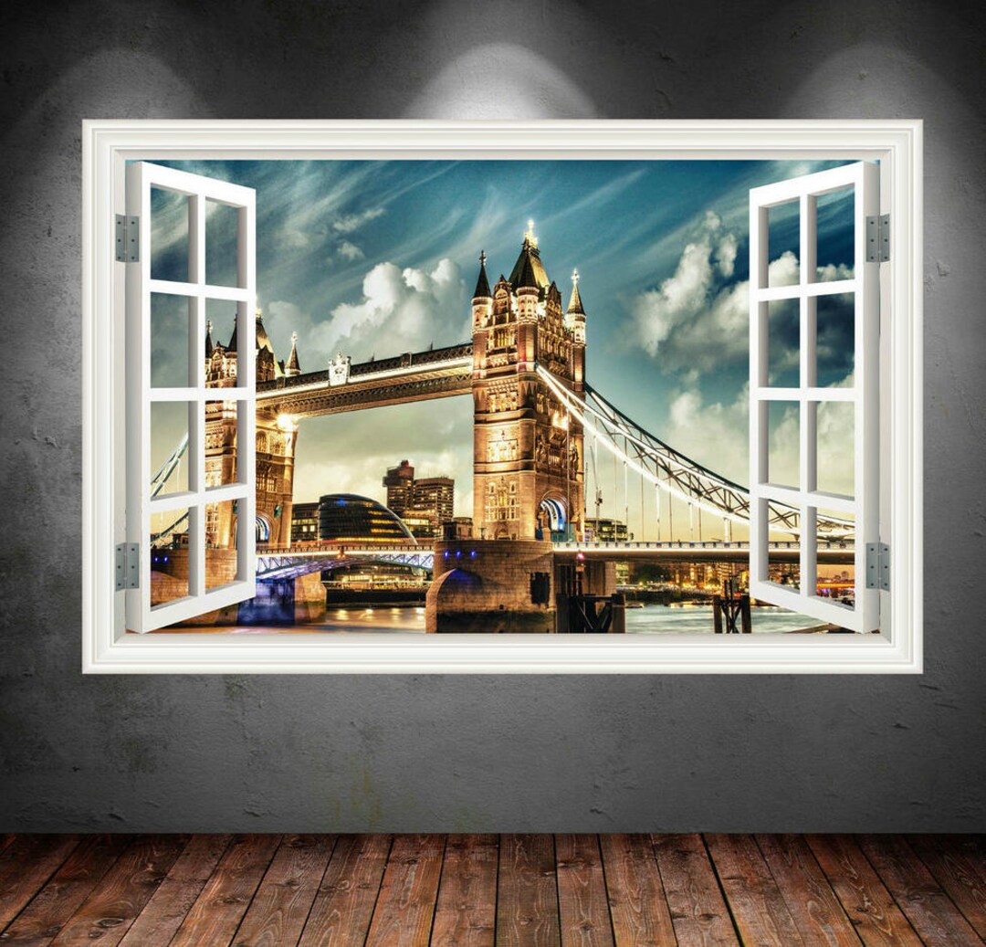 LONDON VIEW Decal Bridge Dusk Decal Modern City Wall Mural - Etsy