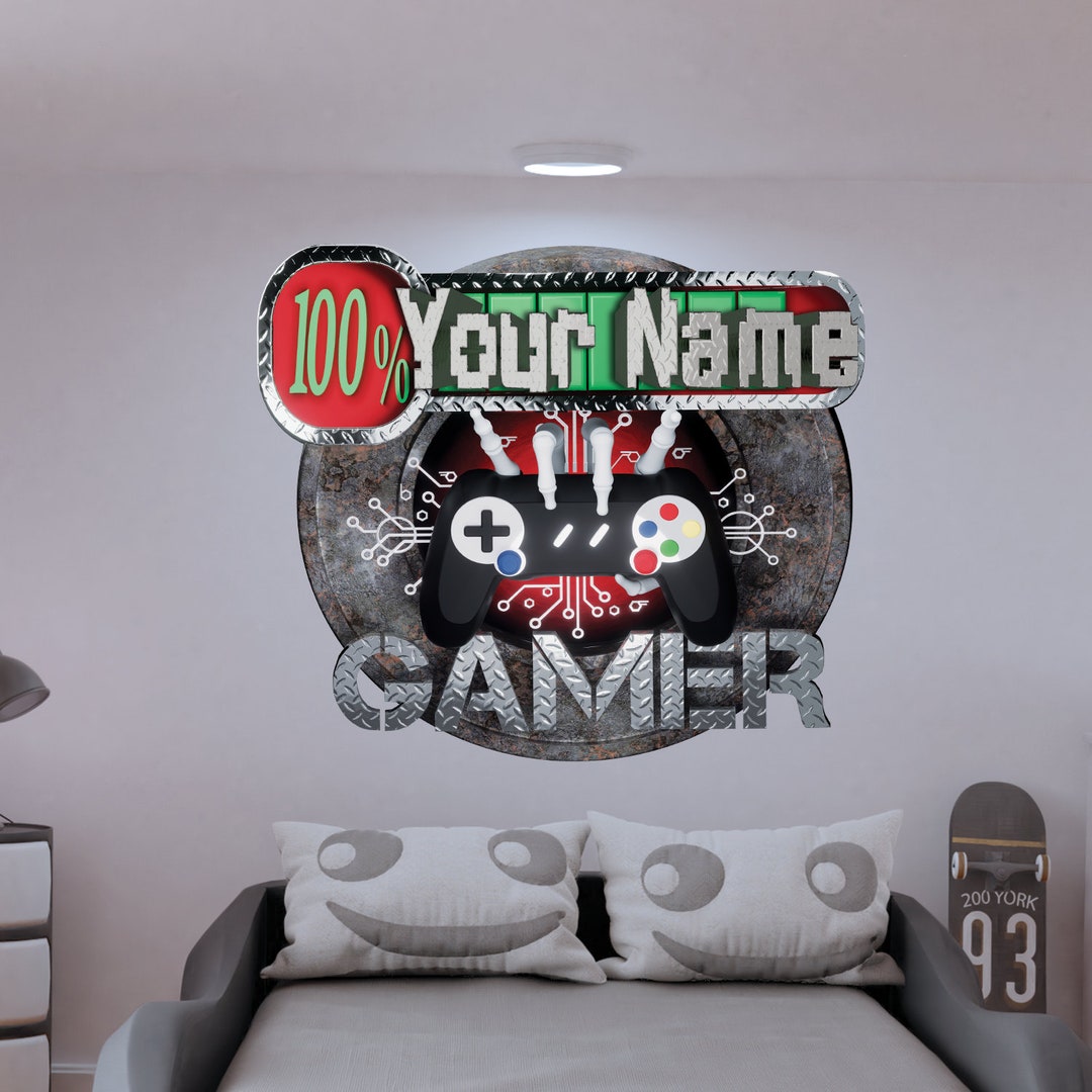 Custom Gamer Name Vinyl Wall Decal: Video Game Room Decor - Etsy