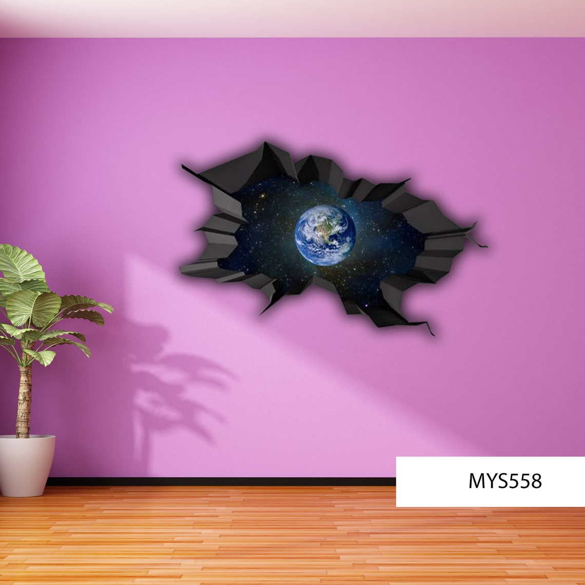 EARTH WALL STICKER Space Wall Muralearth Space Wall Mural | Etsy