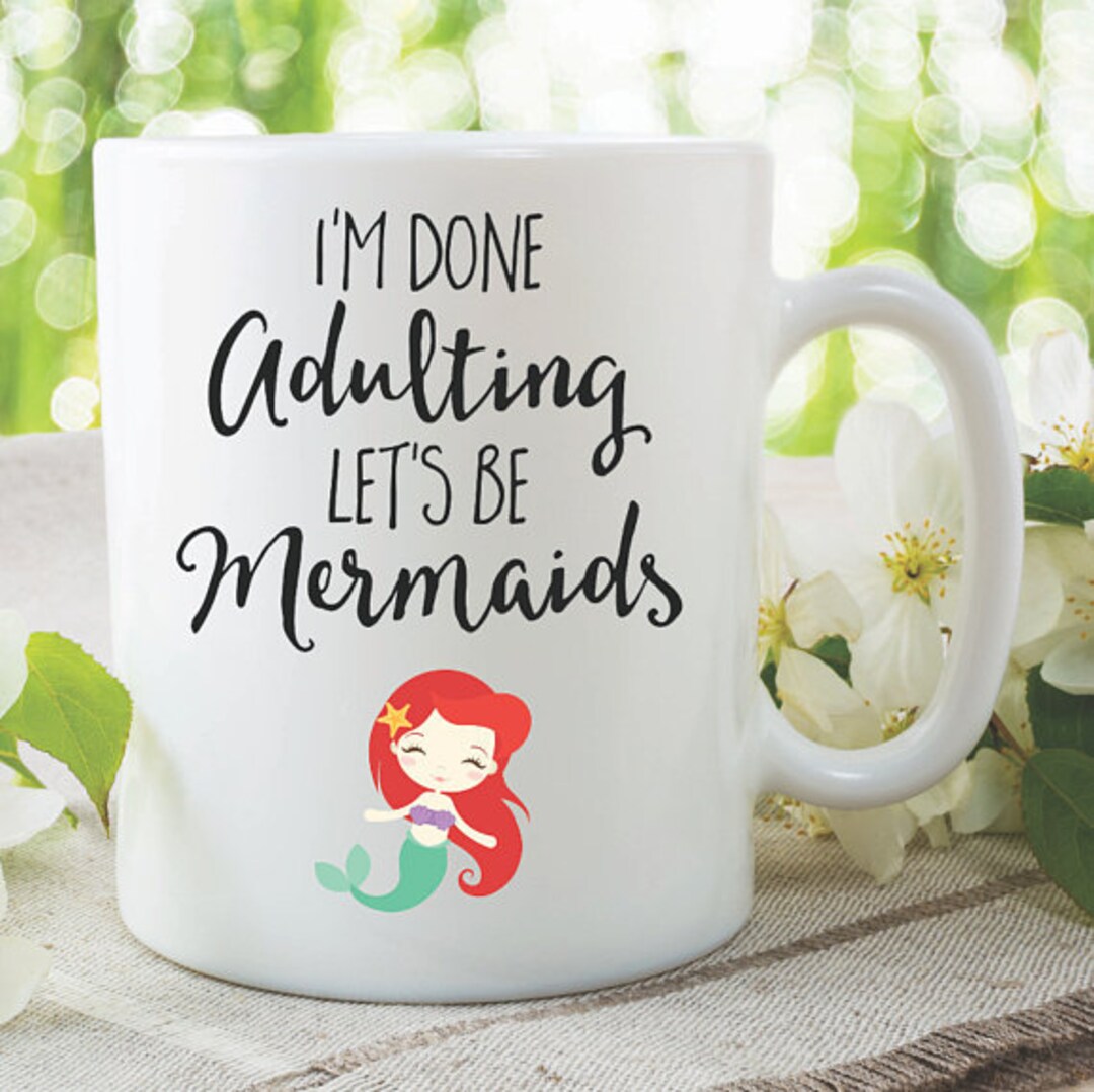MERMAID COFFEE MUG, Mermaid Theme Mug, Adult Coffee Cup, Mermaid Adult ...