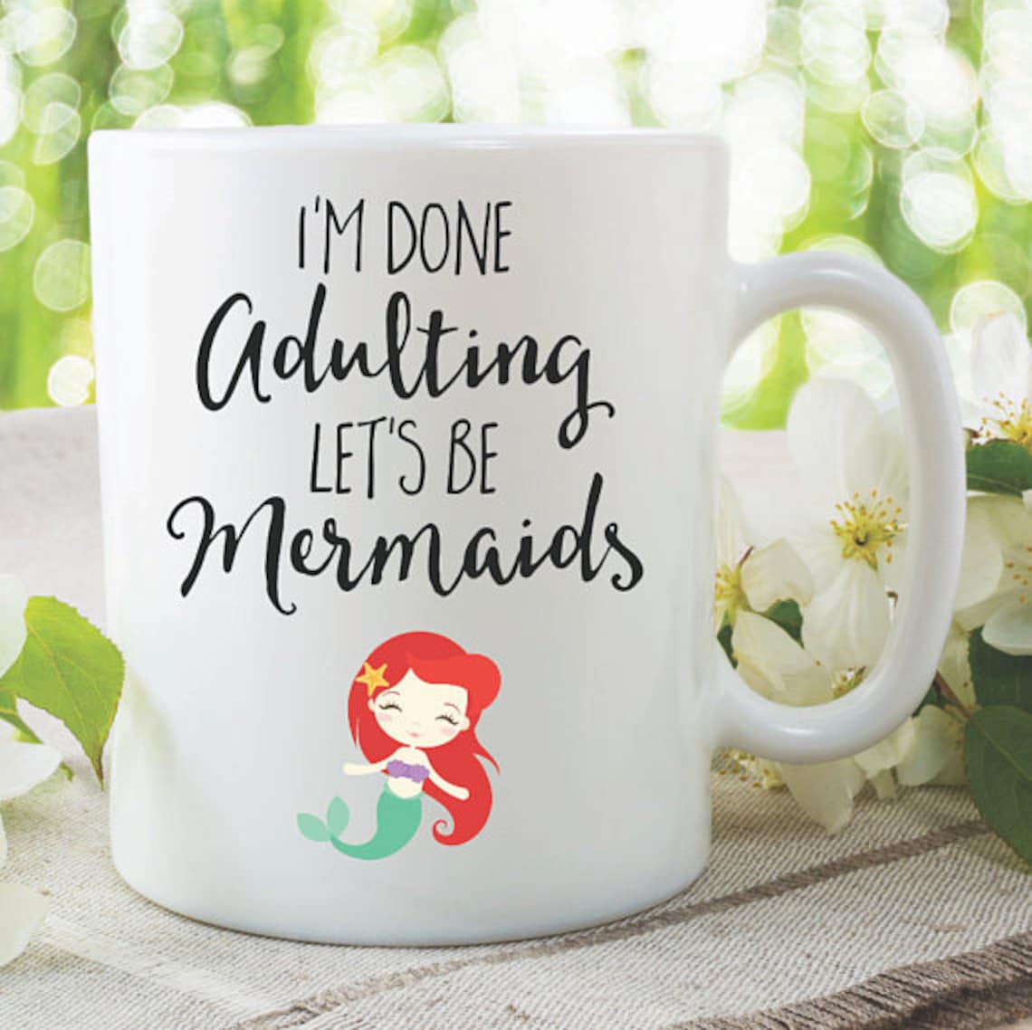 MERMAID COFFEE MUG Mermaid Theme Mug Adult Coffee Cup | Etsy