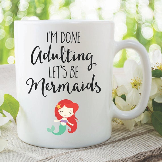 MERMAID COFFEE MUG Mermaid Theme Mug Adult Coffee Cup | Etsy