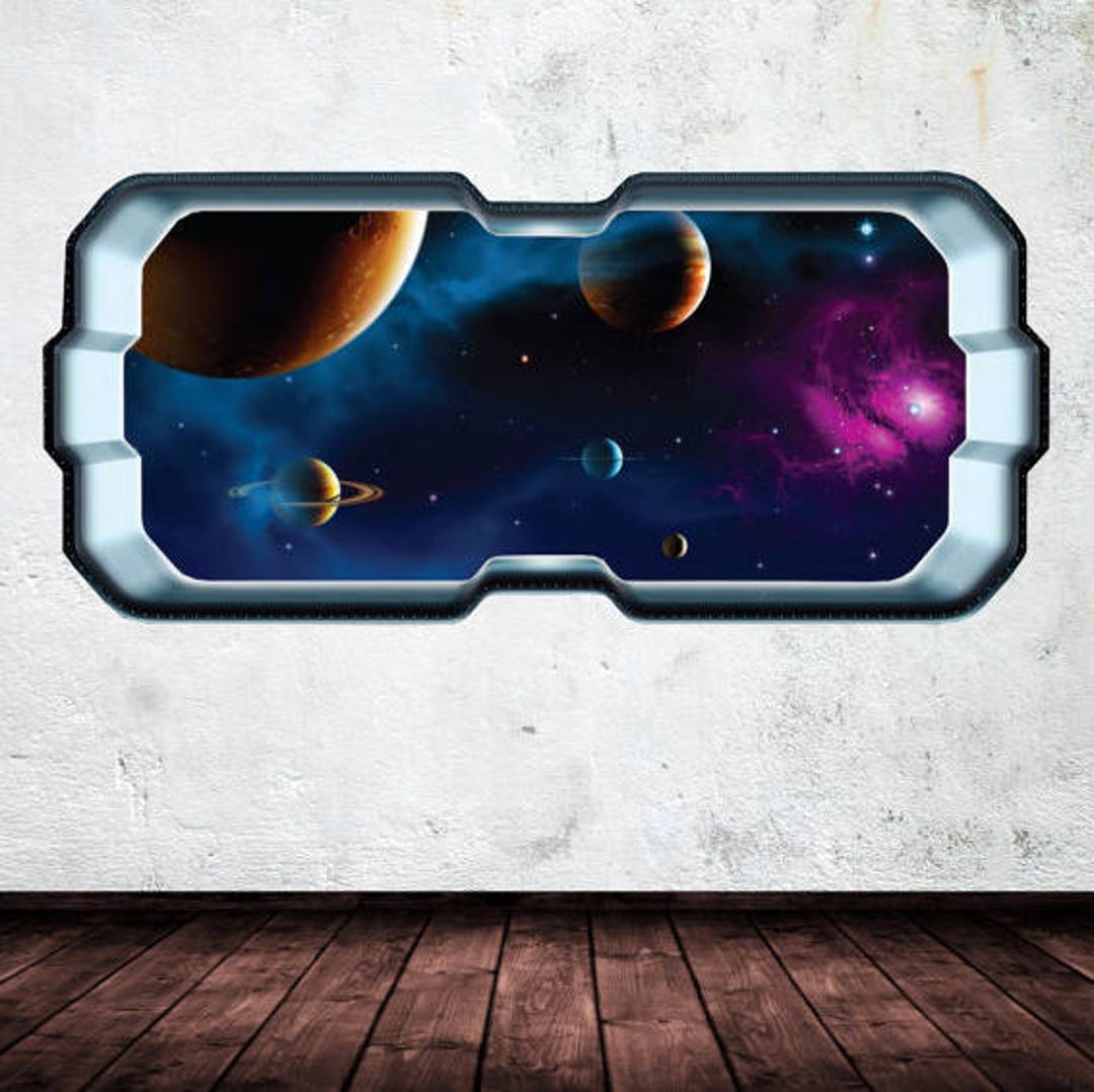 PLANET WALL STICKER, Planet Mars Sticker, Solar System Decal, Galaxy ...