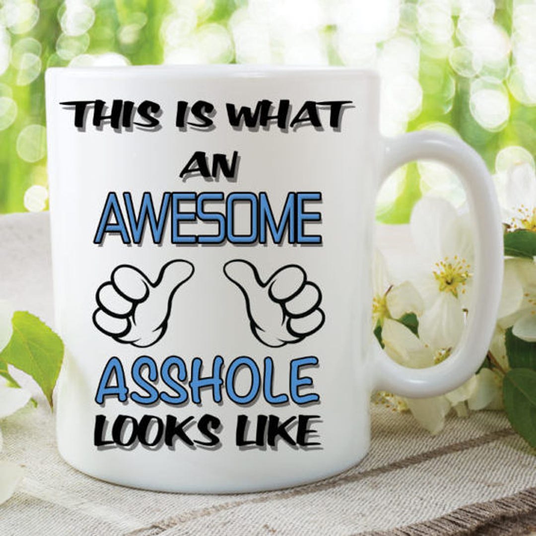 ASSHOLE COFFEE MUG, Novelty Tea Cup, Funny Ceramic Mugs, 11 Oz Coffee ...