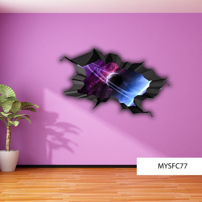 GALAXY 3D STICKER Cracked Wall Decal 3D Deep Space Decal - Etsy